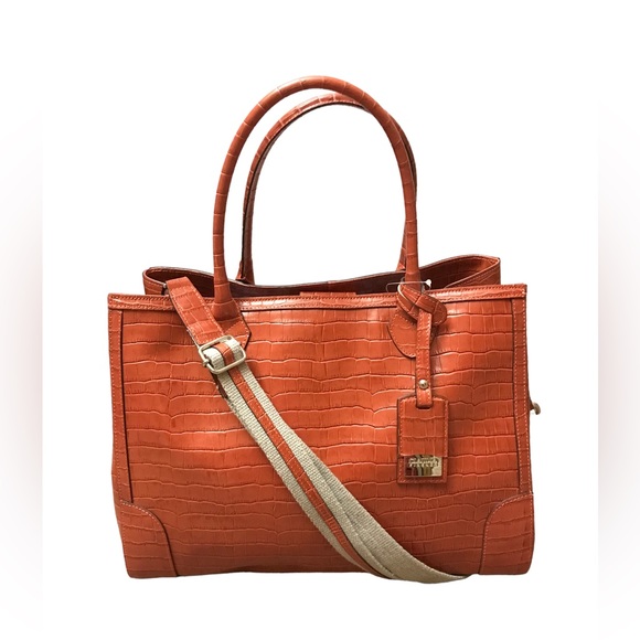 Claudia Firenzi | Bags | Nwt Claudia Firenzi Large Satchel Bag Orange ...